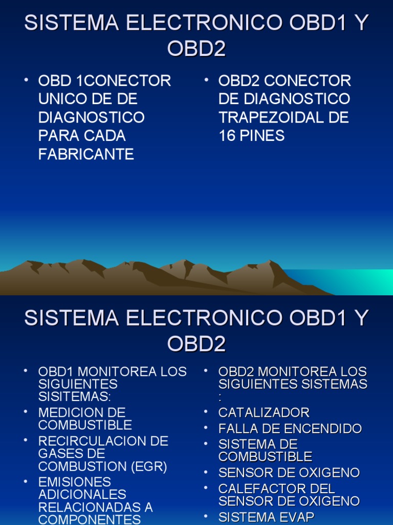 Sistema Electronico Obd1 y Obd2 | PDF | Tecnología de vehículos | Energía y recursos
