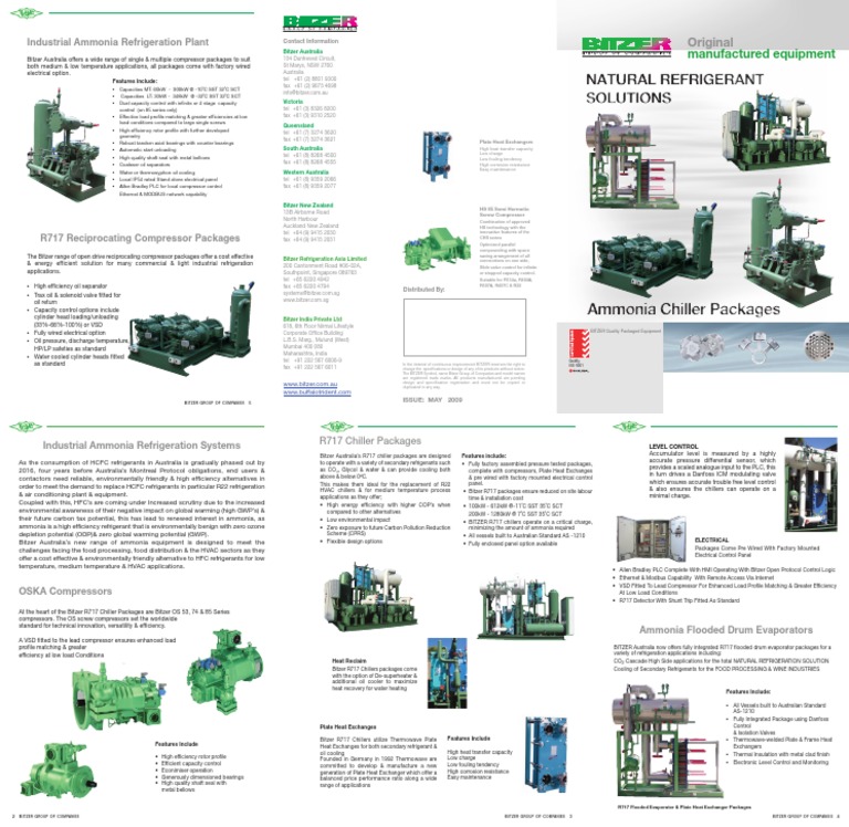 Bitzer Ammonia Chiller Packages | Download Free PDF | Heat Exchanger ...
