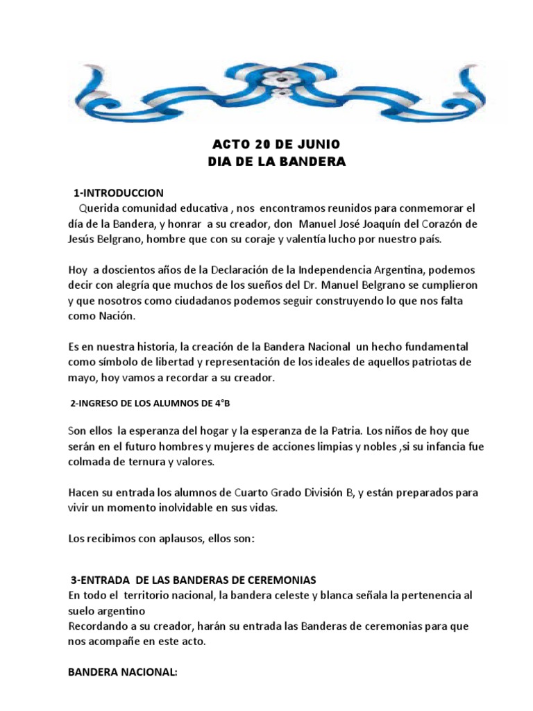 Glosas Acto 20 de Junio | PDF