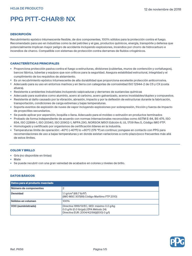 Carta Tecnica PITT CHARNX | PDF | Solvente | Información