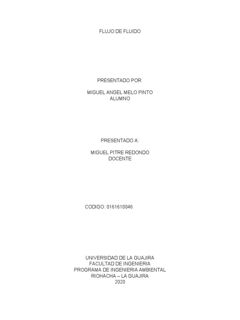 Flujo de Fluido | PDF | Viscosidad | Numero Reynolds