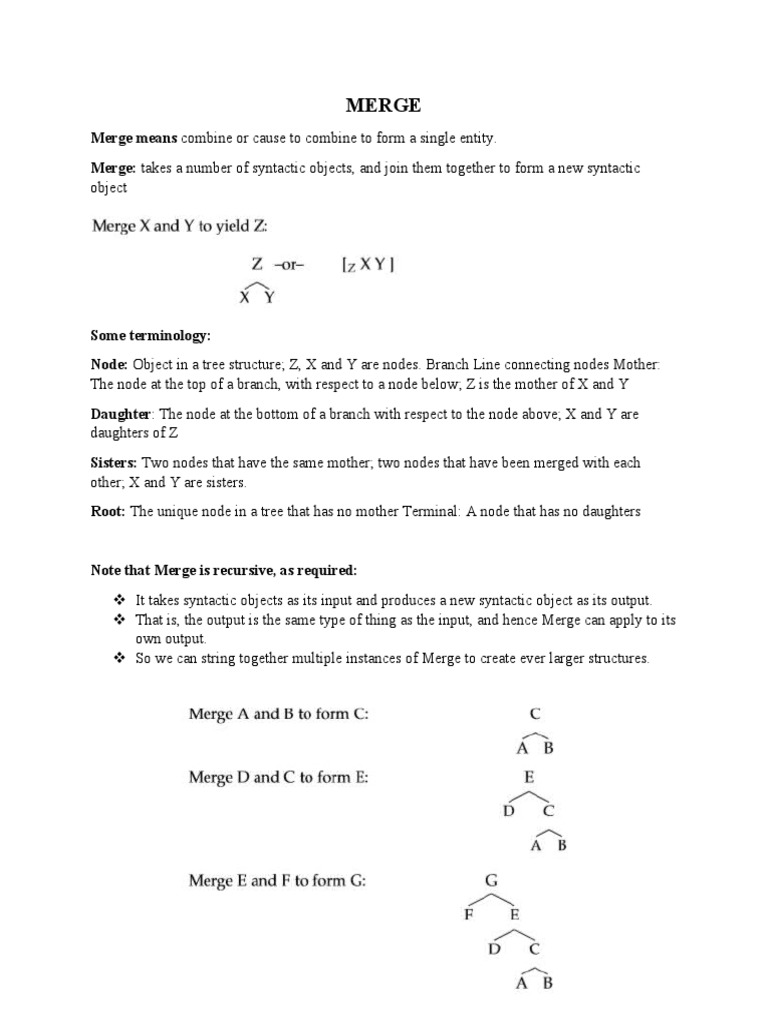 Merge | PDF | Syntax | Grammar