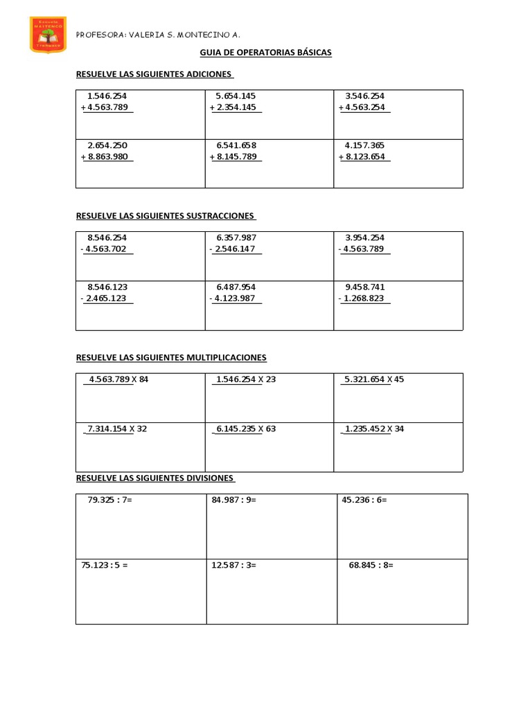 Guia de Operatorias Básicas | PDF