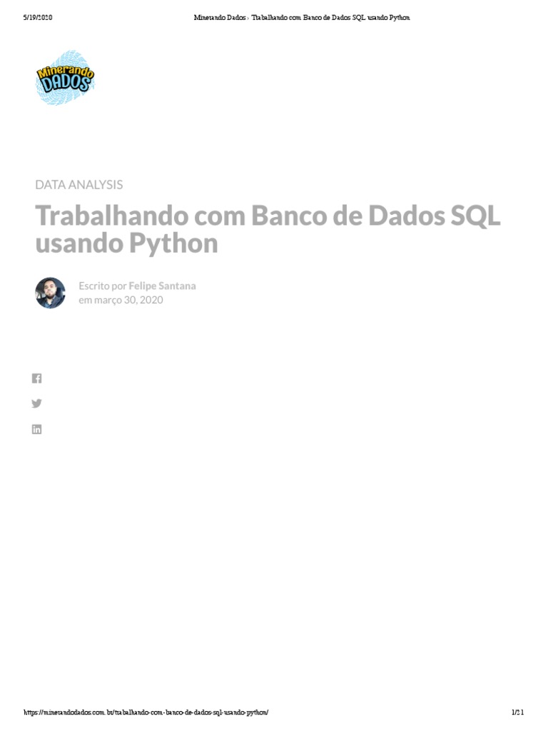 Conectando Python a Banco de Dados SQL | PDF | SQL | Tabela (banco de ...