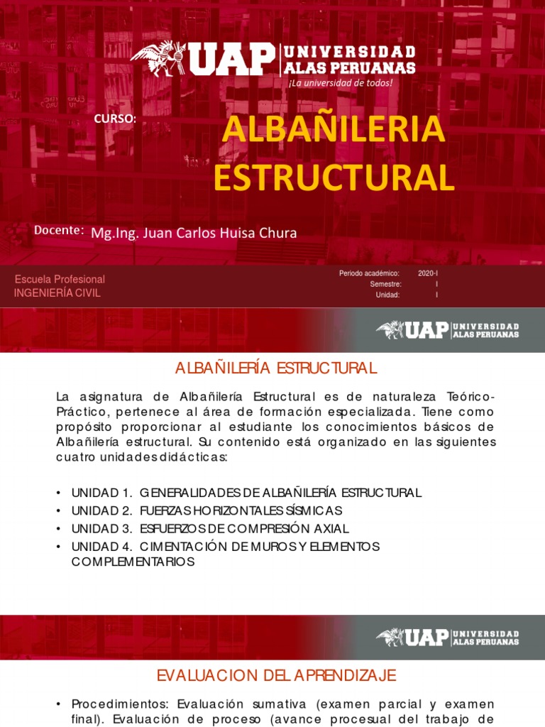 Albañilería Estructural Clase 1 Pdf Pdf Hormigón Cemento