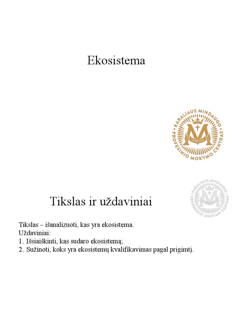 Ekosistema, Sukcesija, Energijos Med Iagu Apykaita (Compatibility Mode ...