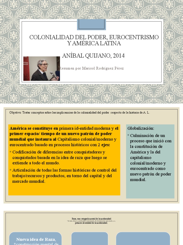 Colonialidad Del Poder, Eurocentrismo y América Latina, Anibal Quijano ...