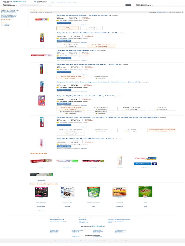 AmazonDistribution - in - Colgate Cibaca PDF | PDF | Toothbrush | Brand
