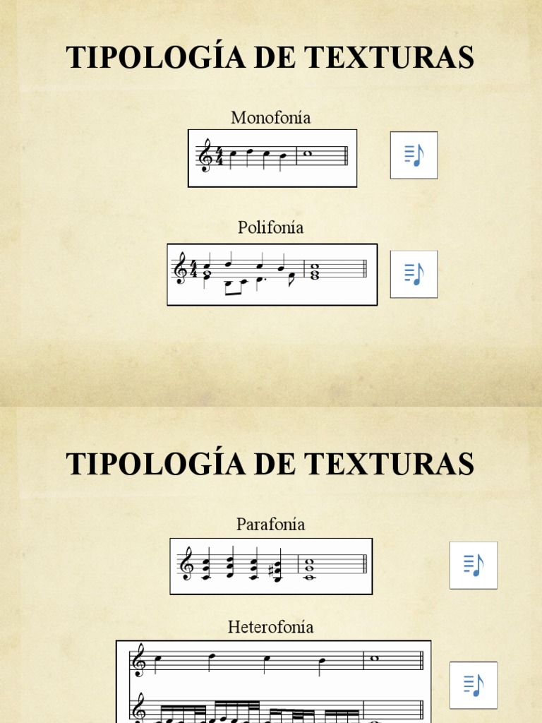 Tipología de Texturas | PDF | Clasicismo | Formas musicales