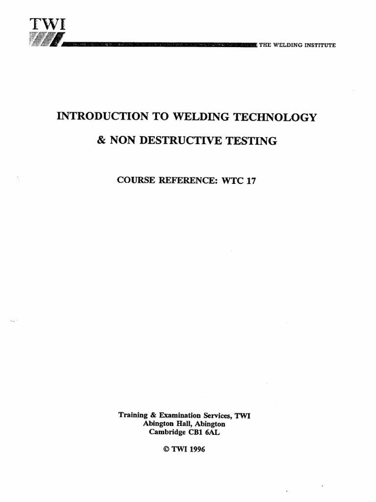 Welding Technology NDT Book | PDF