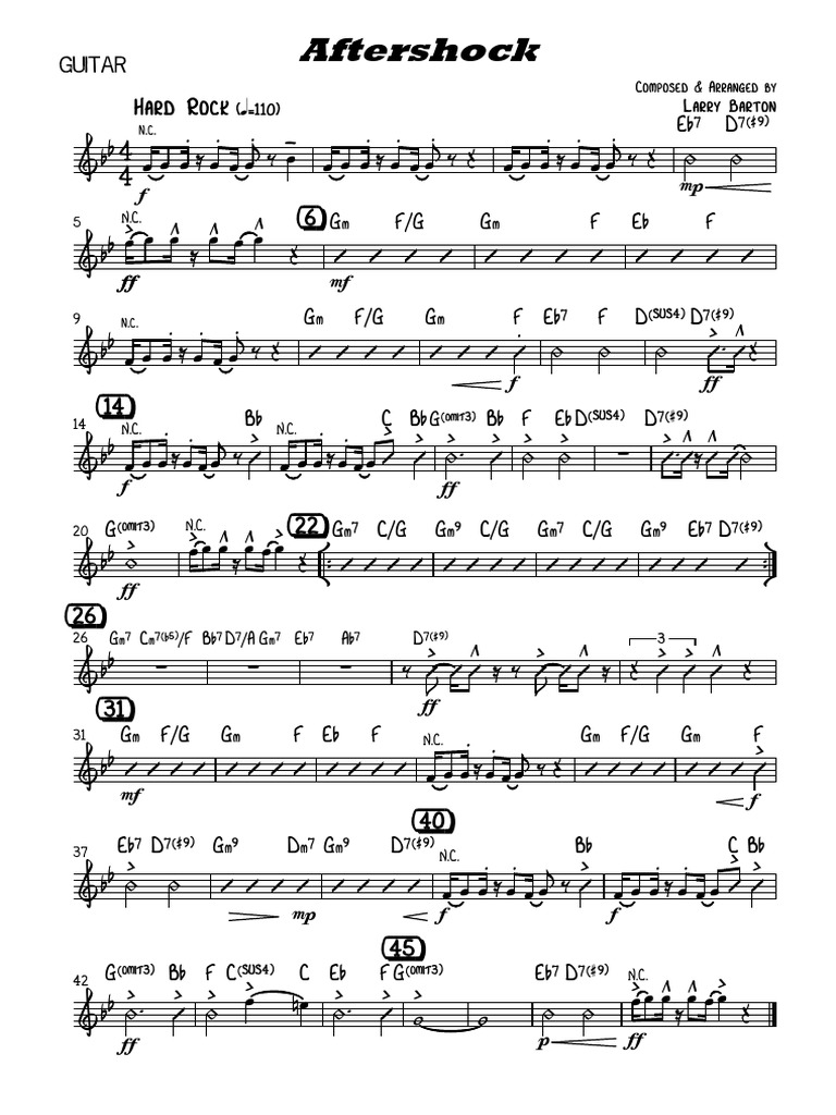Aftershock Sheet Music by Larry Barton | PDF