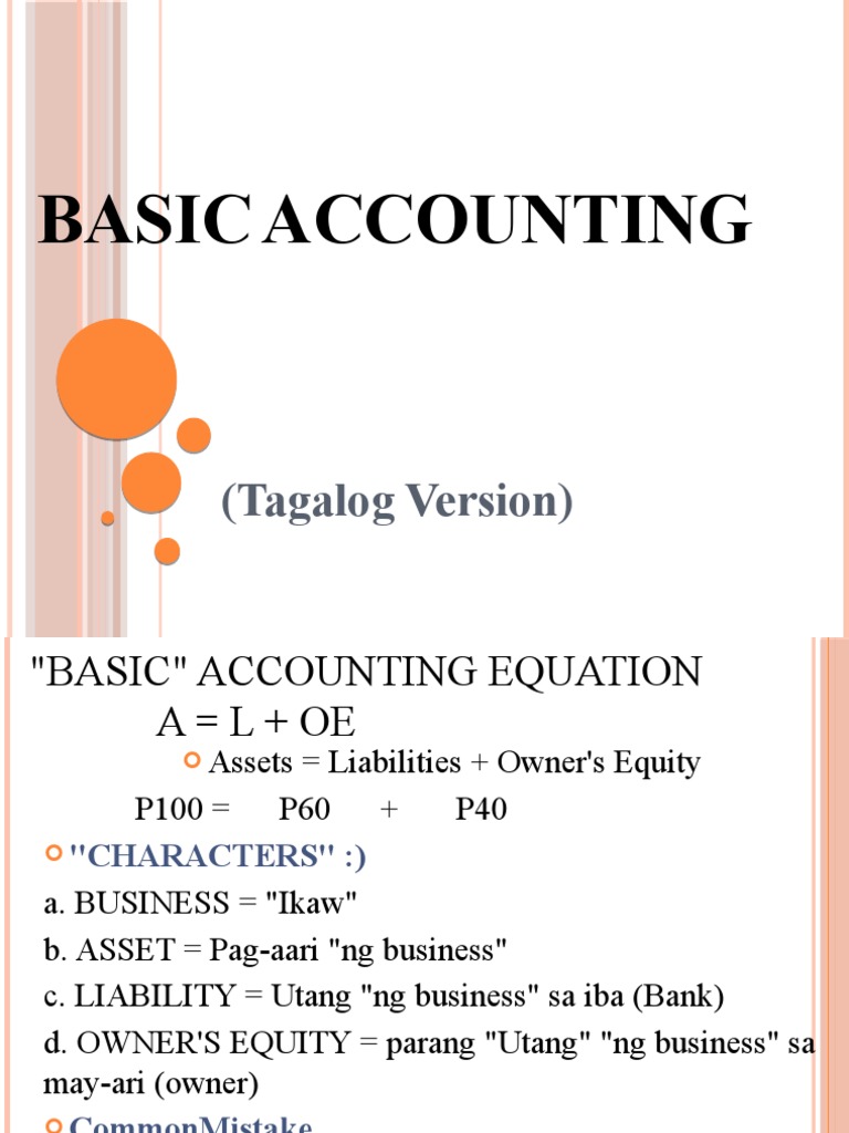 BASIC ACCOUNTING Tagalog | PDF