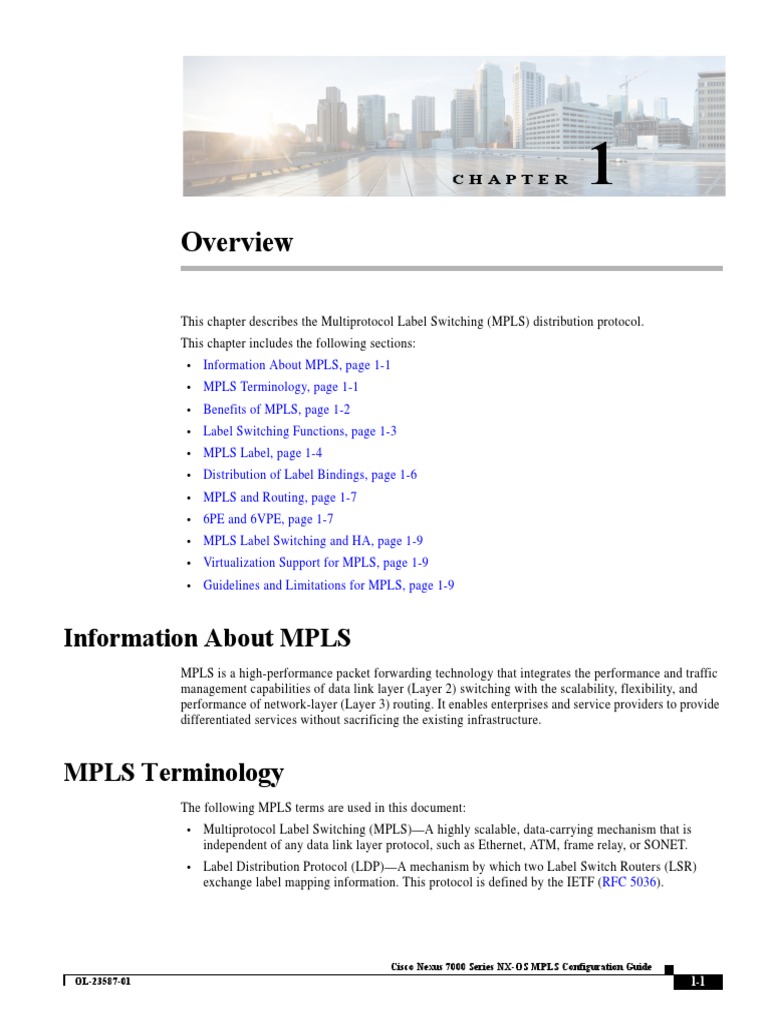 Information About MPLS: Cisco Nexus 7000 Series NX-OS MPLS ...