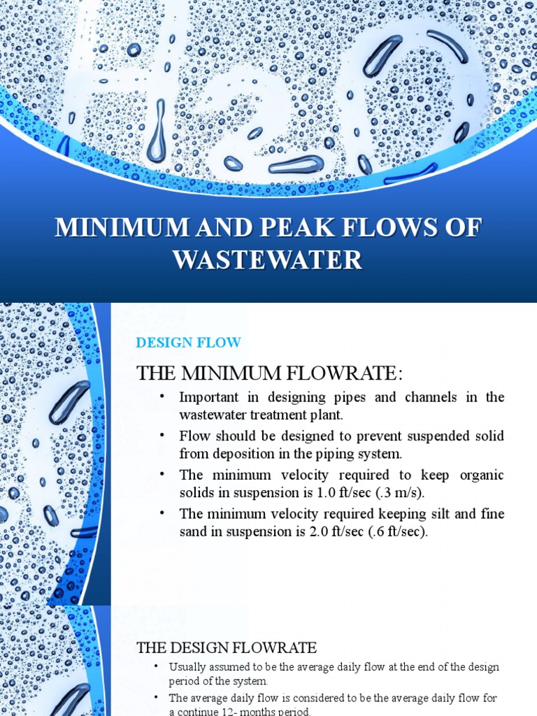 Minimum and Peak Flows of Wastewater | PDF | Sewage Treatment ...
