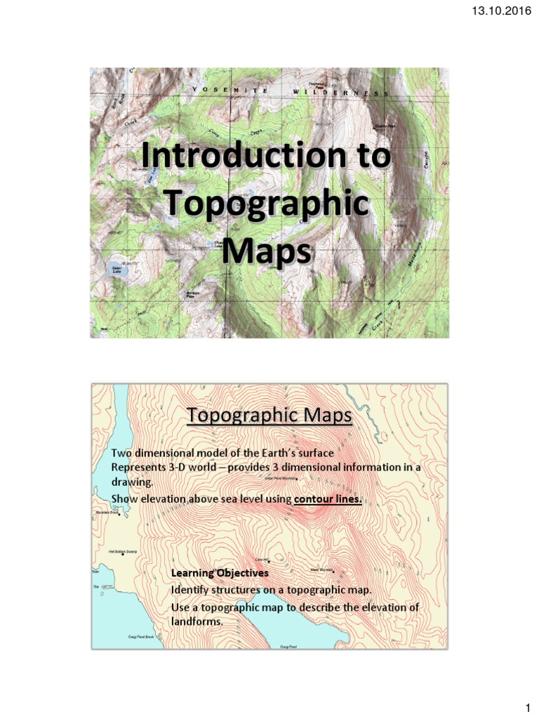 Introduction To Topographic Maps | PDF | Contour Line | Slope