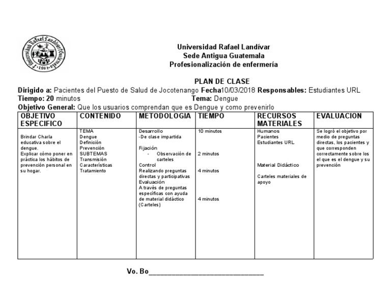 Formato Plan de Clase | PDF