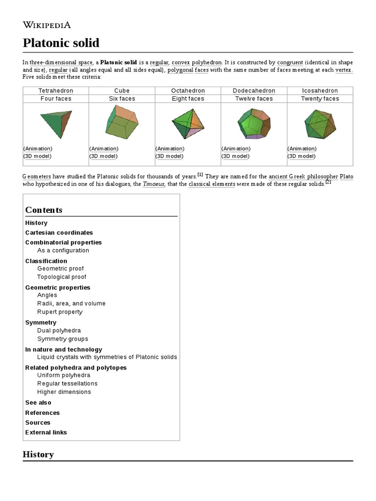 Platonic Solid | PDF | Euclidean Geometry | Convex Geometry