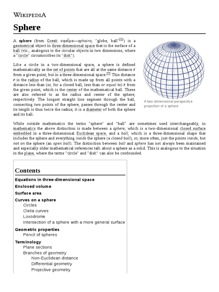 Sphere: Not On The Sphere (An Open Ball) - The Distinction Between Ball ...