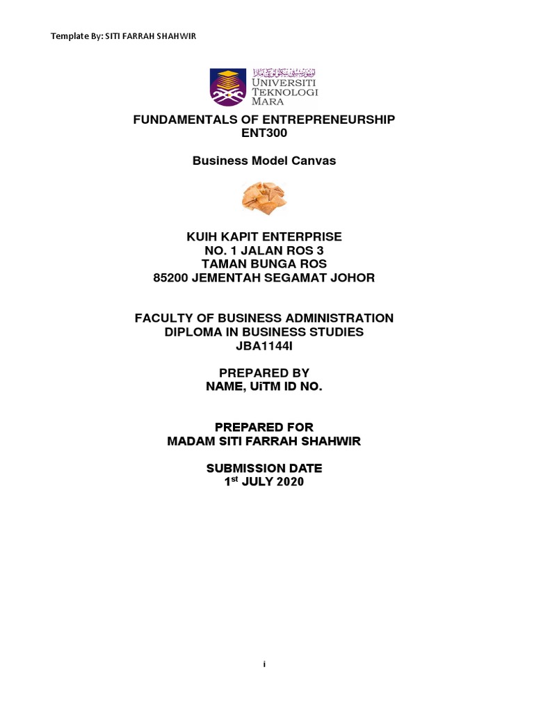 Contoh On BMC Template | Download Free PDF | Supply Chain | Business Model