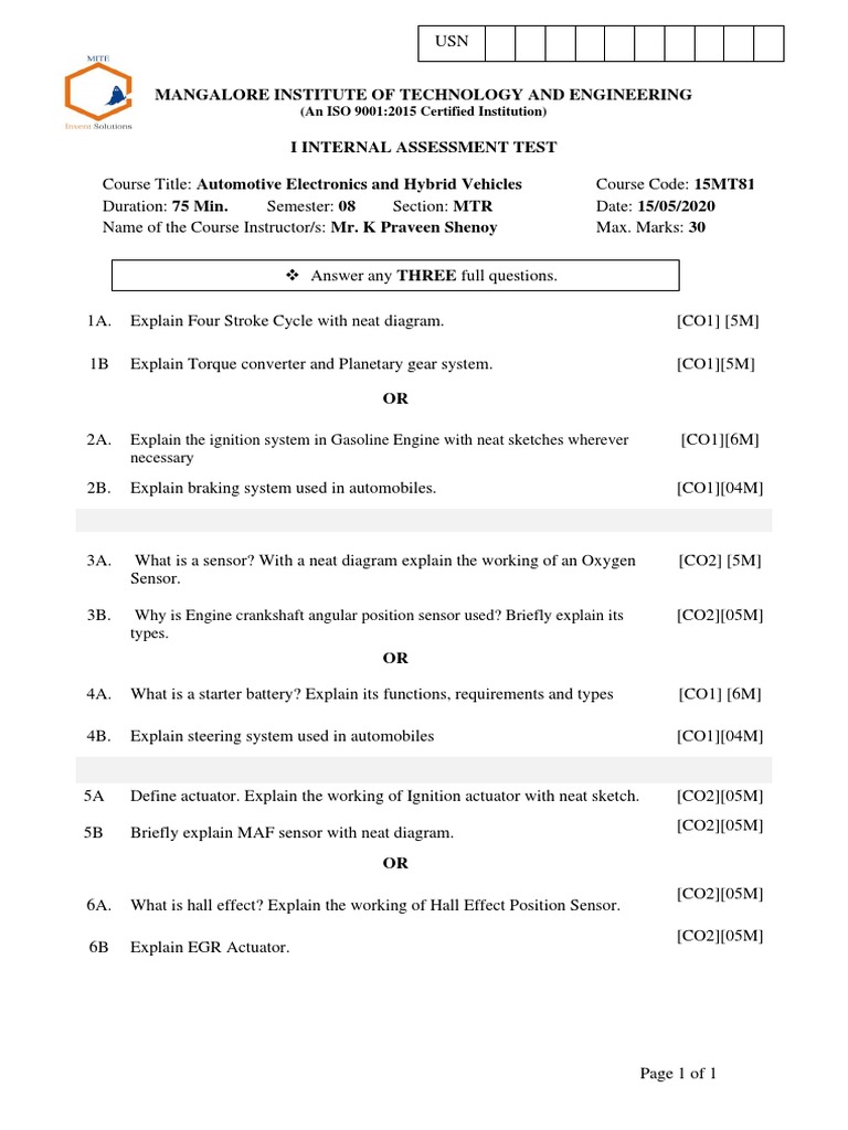 Mangalore Institute of Technology and Engineering | PDF | Science ...