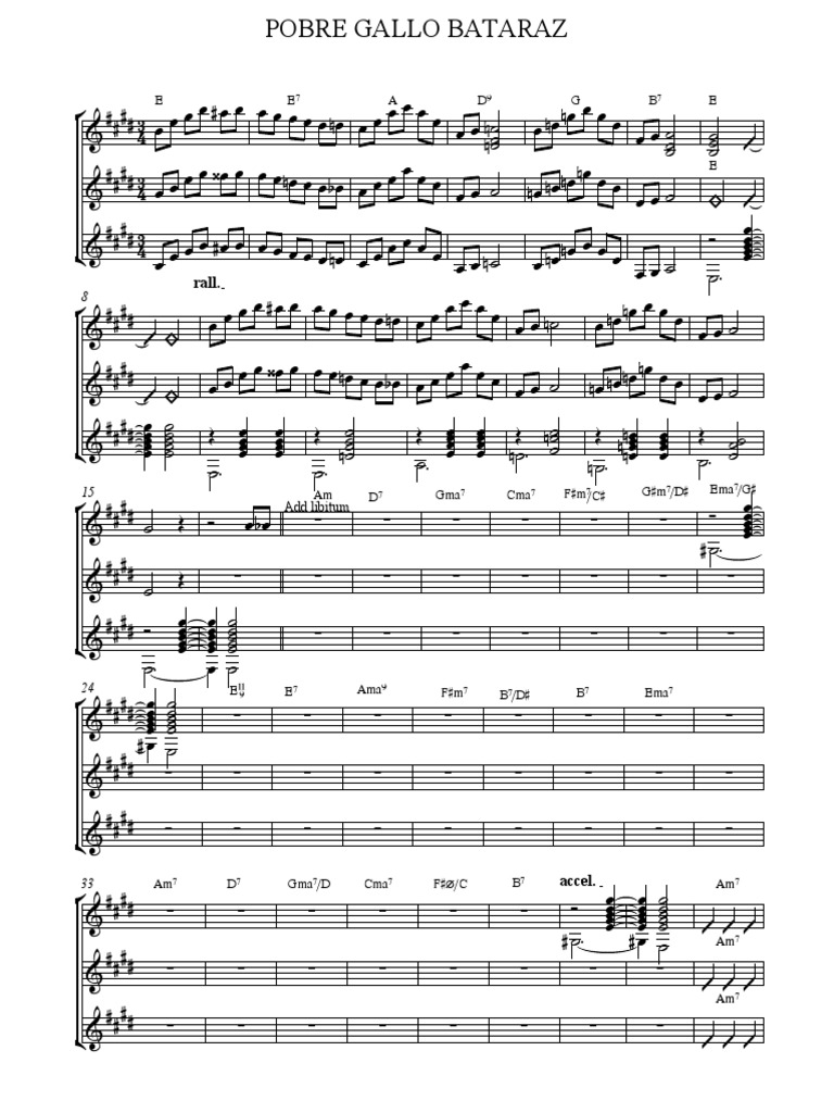 Pobre Gallo Bataraz Score | PDF