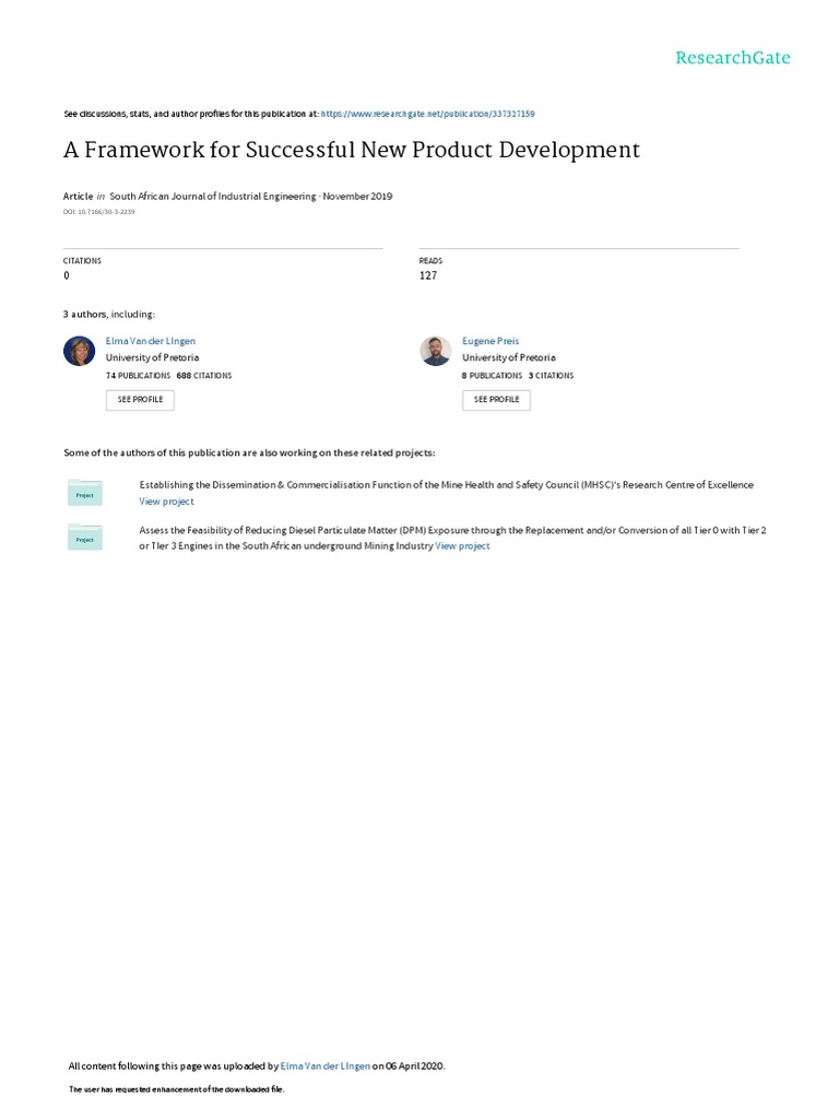 SAJIE 2019 Pienaaretal. | PDF | New Product Development | Innovation