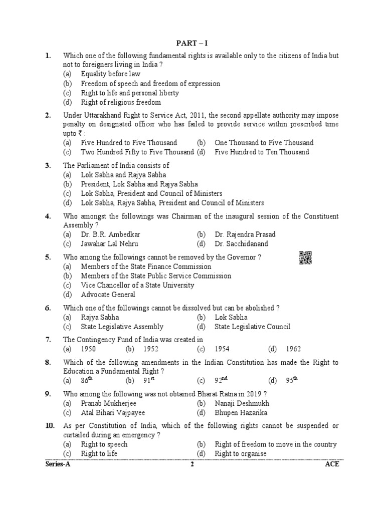 Series-A ACE: TH ST ND TH | PDF | Fraction (Mathematics) | Nature
