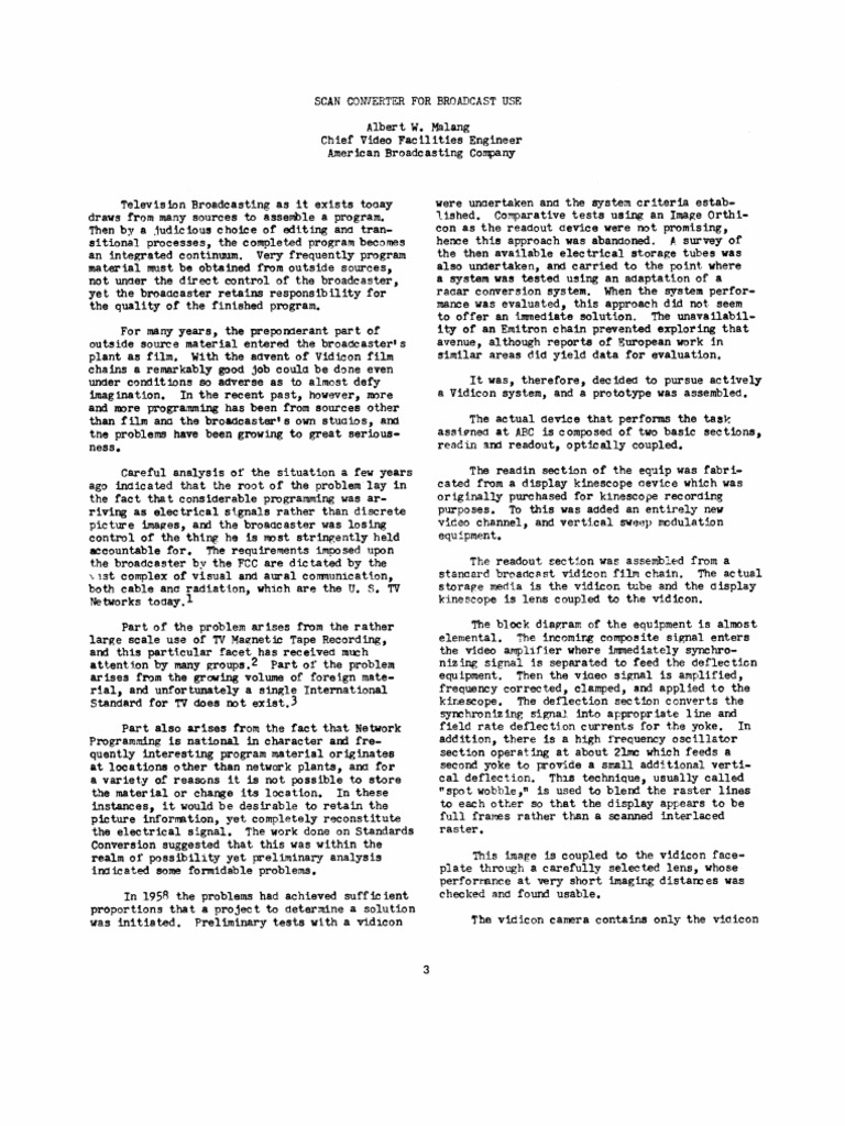 Scan Converter For Broadcast Use-4UZ | PDF | Aperture | Television