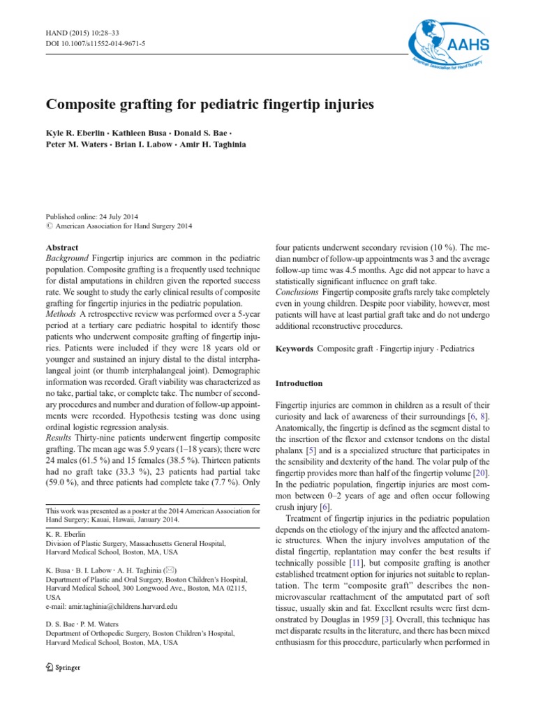 Composite Tissue Grafting | PDF | Finger | Hand