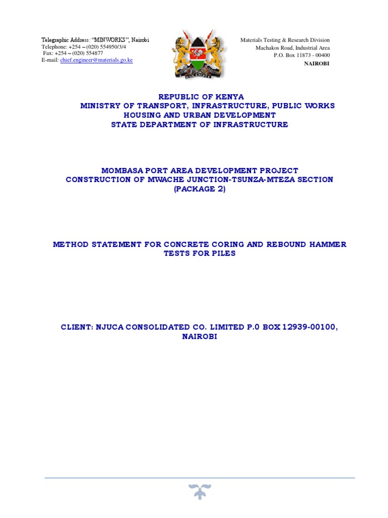 Method Statement For Concrete Core Cutting | PDF | Concrete | Civil ...