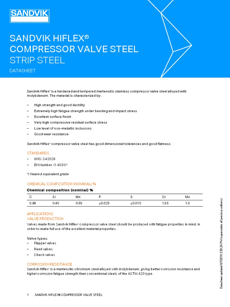 Datasheet-Sandvik-Hiflex-En-V2019-06-07 14 - 59 Version 1 | PDF ...
