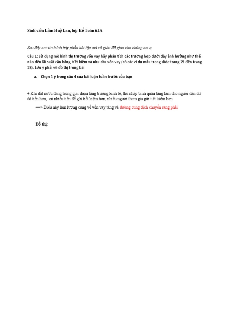 BT KTVM chương cung cầu vốn vay | PDF