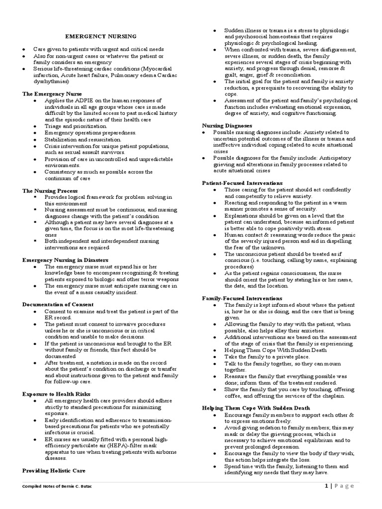 Emergency Nursing Notes | PDF | Wound | Hyperthermia