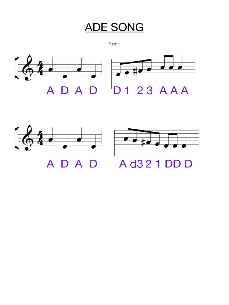 ADE Song First Part | PDF