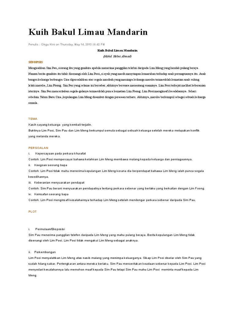 Kuih Bakul Limau Mandarin | PDF