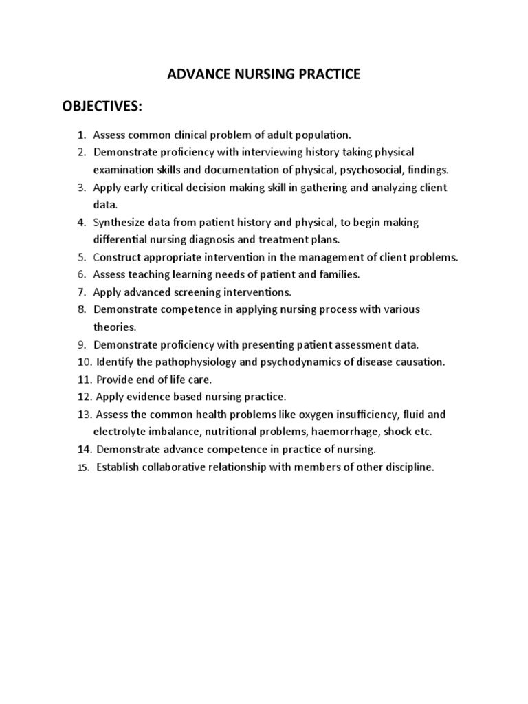 Advance Nursing Practice | PDF