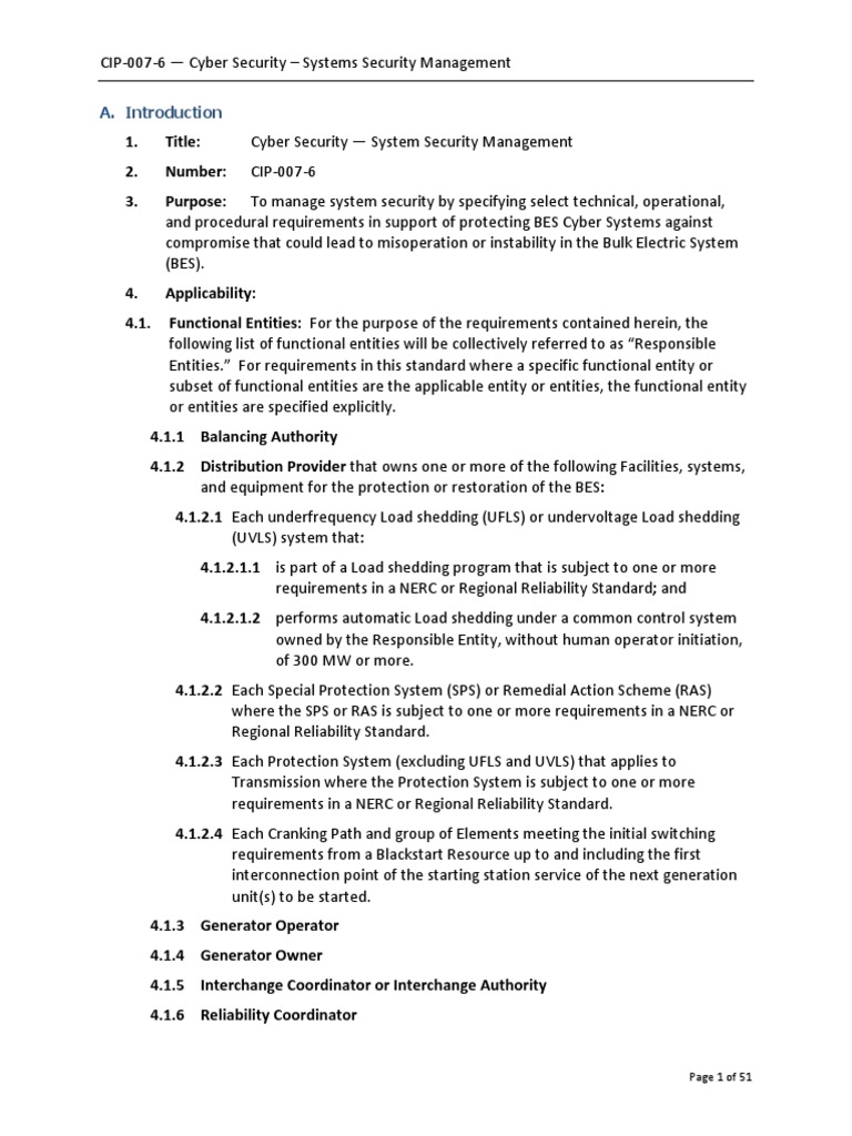CIP-007-6-Cyber Security - Systems Security Managemen | PDF | Computer ...