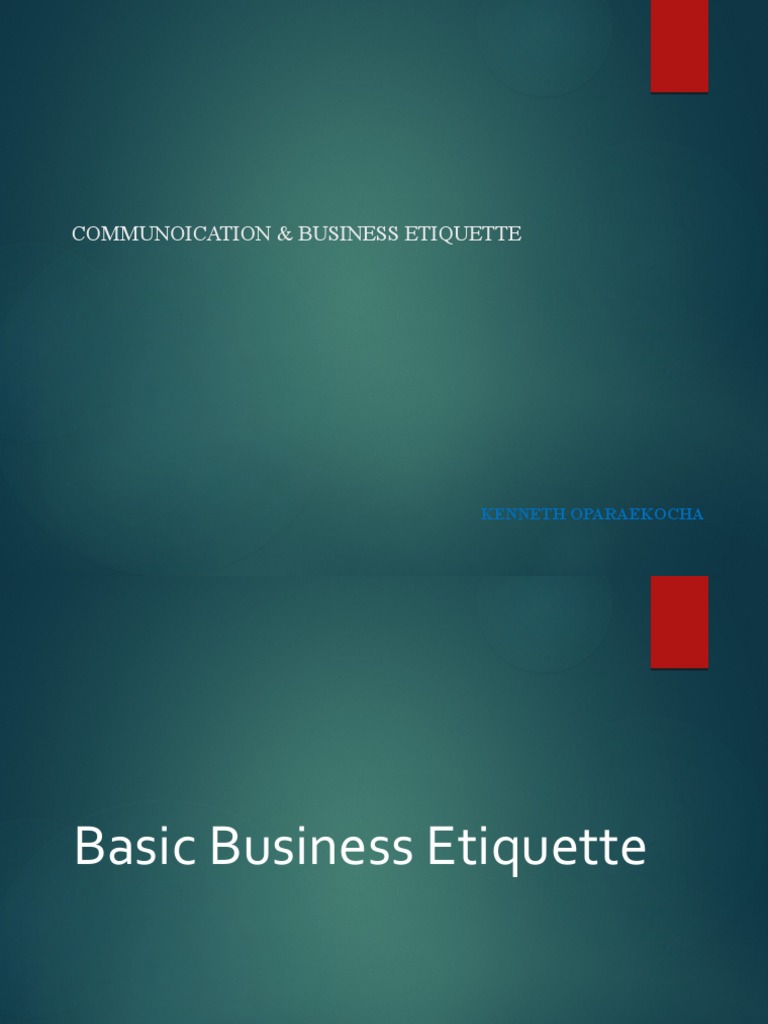 Business Etiquette Essentials Guide | PDF | Time Management ...