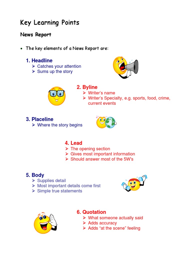 Key Learning Points: News Report | PDF
