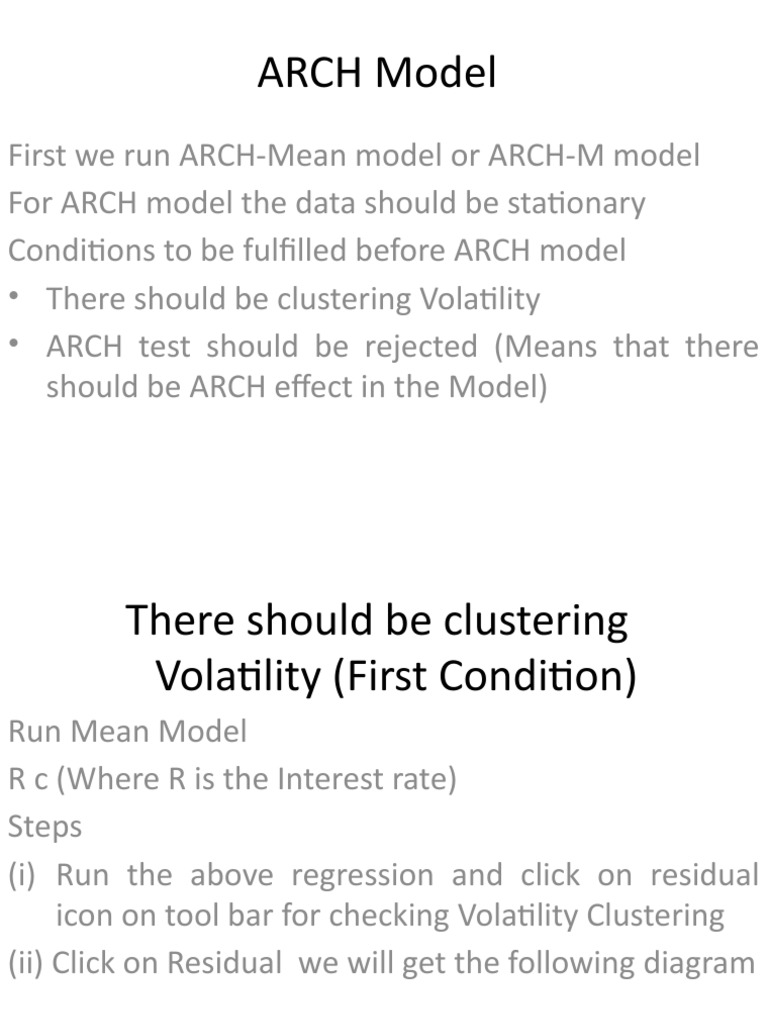 ARCH Model Analysis and Implementation | PDF | Coefficient Of ...