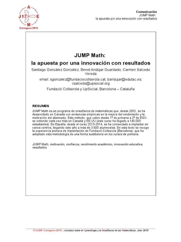 El Método "Jump Math" de John Mighton | PDF | Educación primaria ...