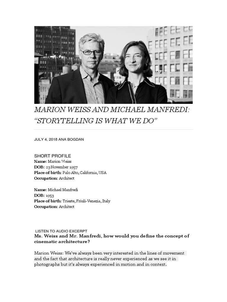 Marion Weiss Michael Manfredi PDF | PDF