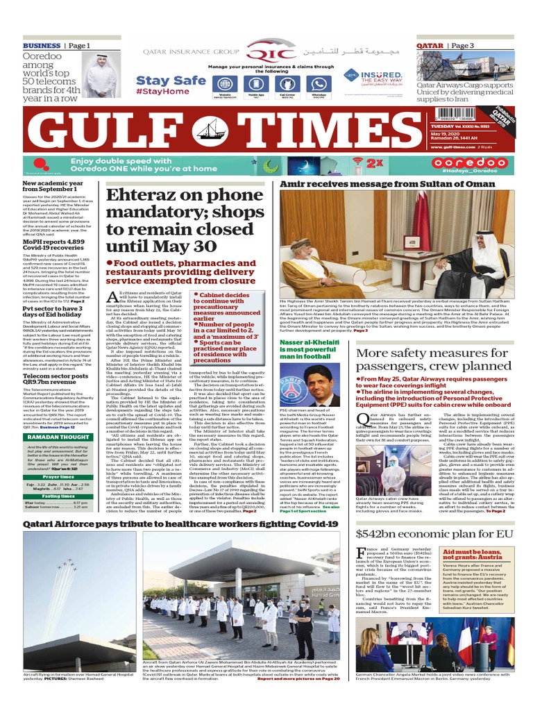 Ehteraz On Phone Mandatory Shops To Remain Closed Until May 30 | PDF ...