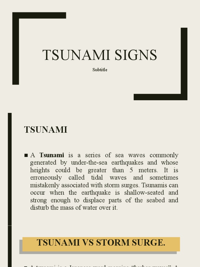 Tsunami Signs: Subtitle | Download Free PDF | Tsunami | Earthquakes