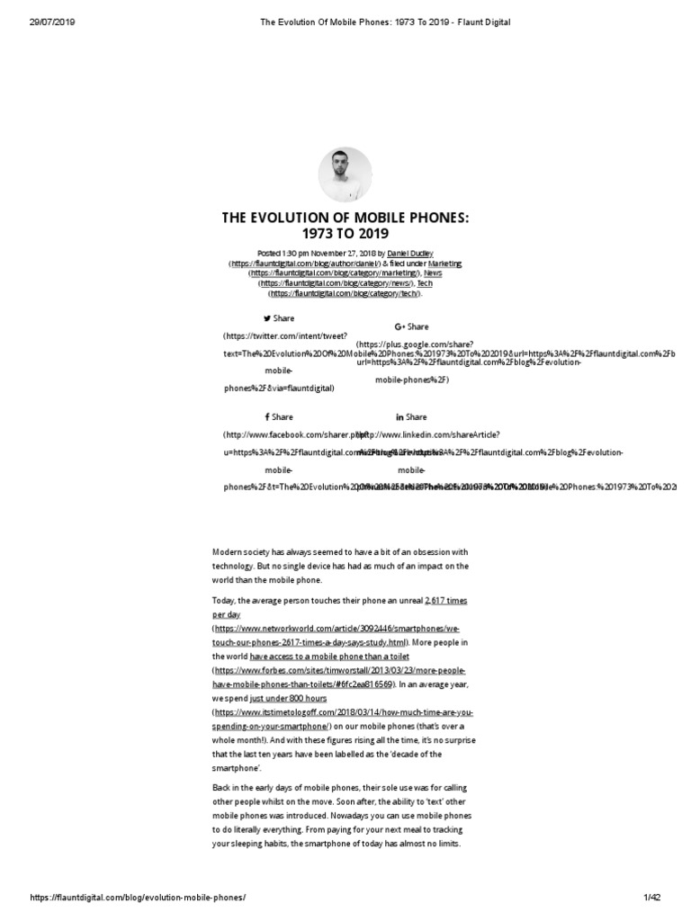 The Evolution of Mobile Phones - 1973 To 2019 - Flaunt Digital | PDF ...