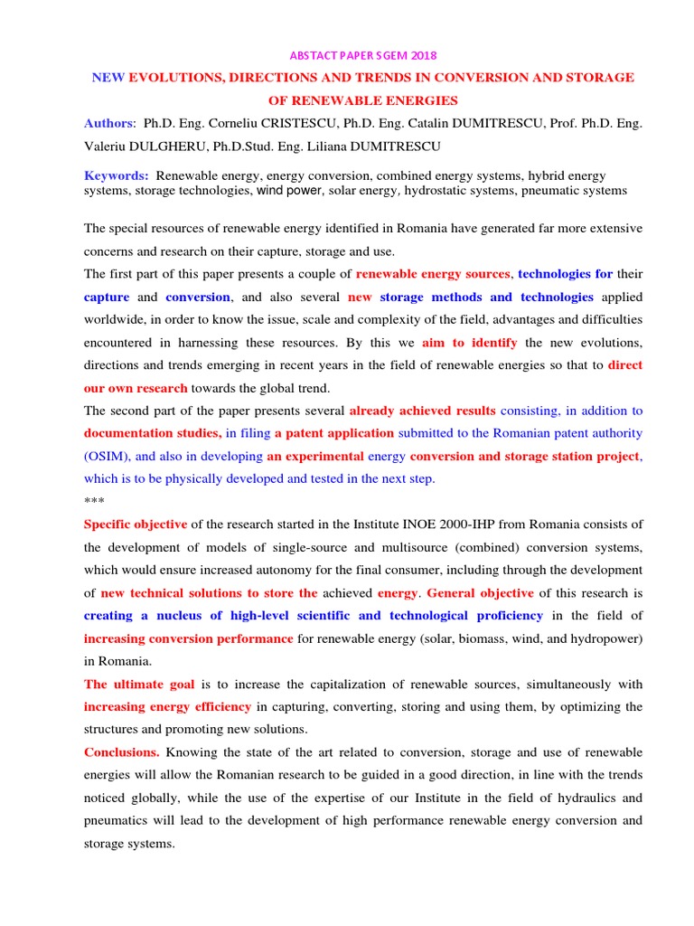 Renewable Energy PAPER ABSTACT | PDF | Renewable Energy | Sustainable ...