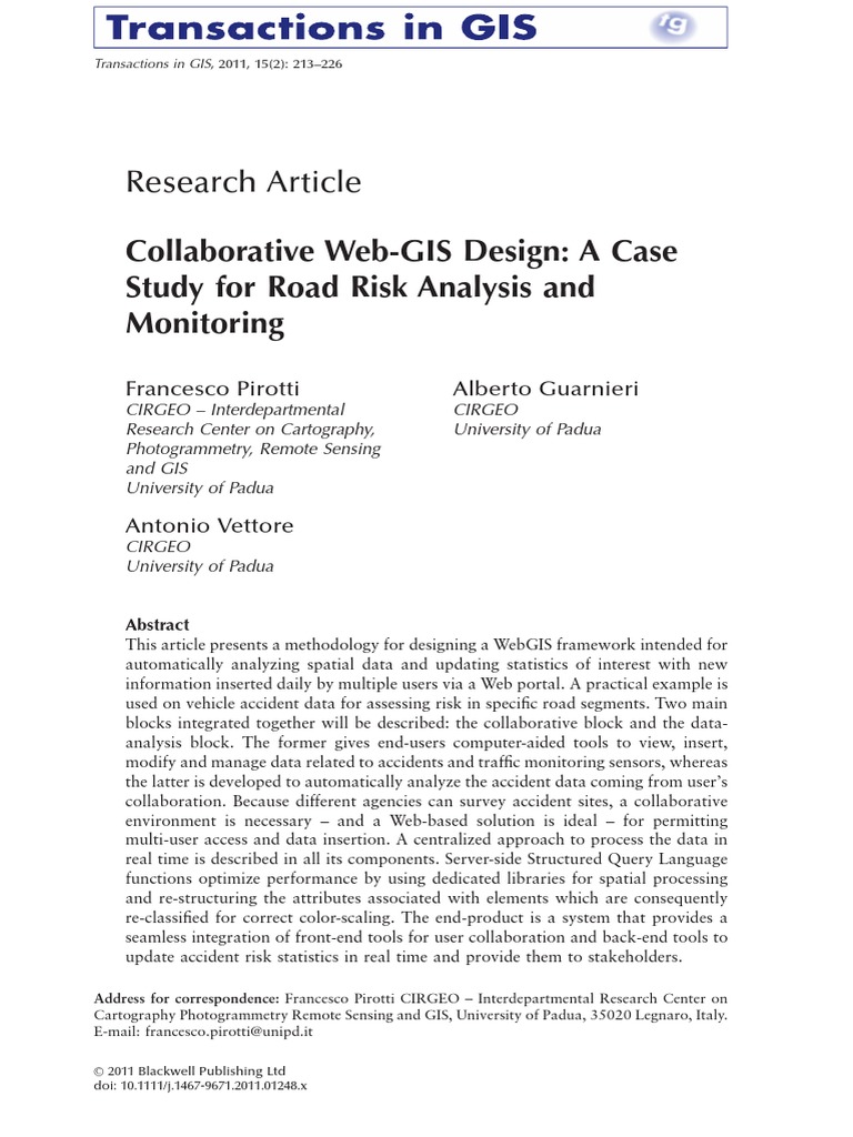 Collaborative Web-GIS Design A Case Stud PDF | PDF | Spatial Analysis ...