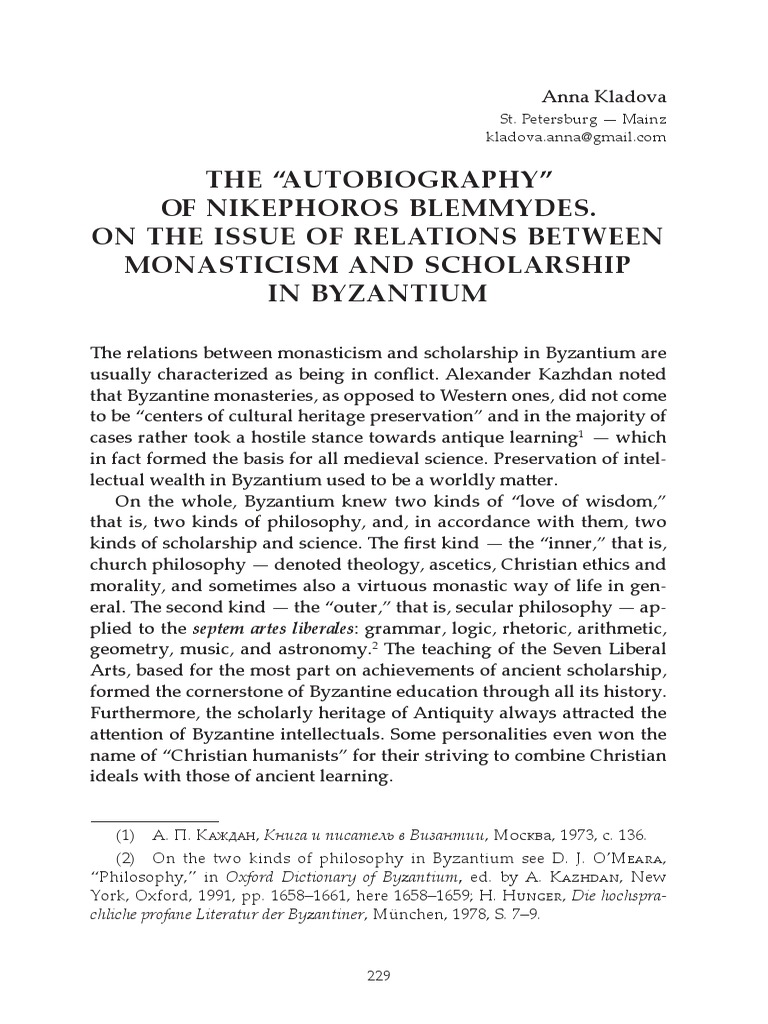Byzantine Monasticism & Scholarship | PDF | Logos | Humanism