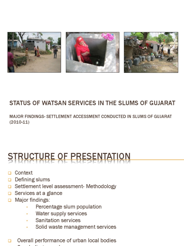 Gujarat Slum Level Assessment Presentation | PDF | Slum | Tenement