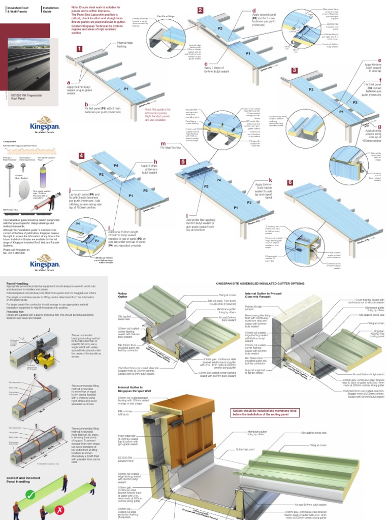 Kingspan KS1000 RW Installation Guide | PDF | Precast Concrete | Roof